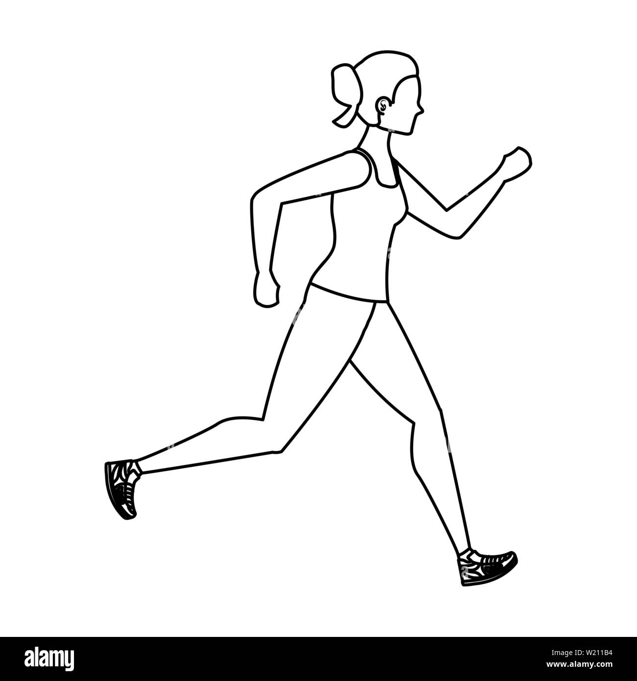 young athletic woman running character Stock Vector Image & Art - Alamy