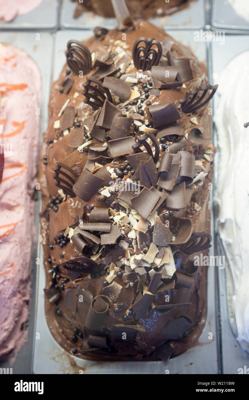 chocolate ice cream fresh made Stock Photo - Alamy