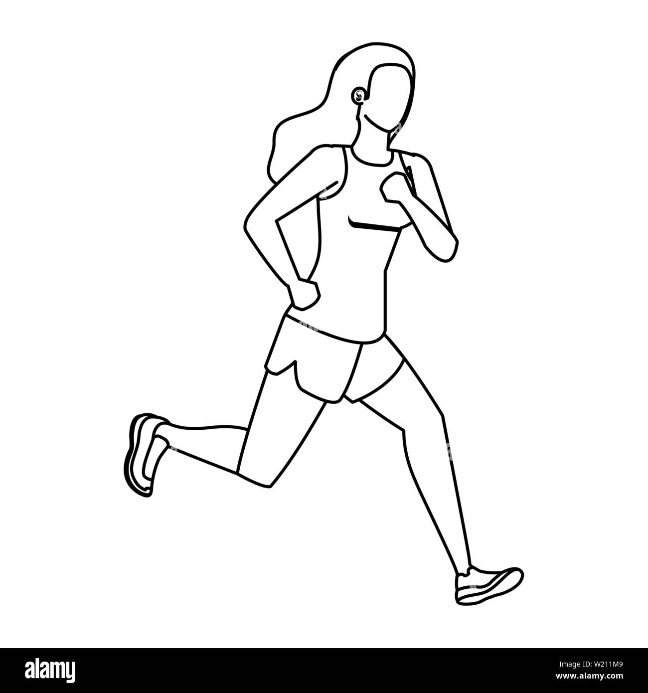 young athletic woman running character Stock Vector Image & Art - Alamy