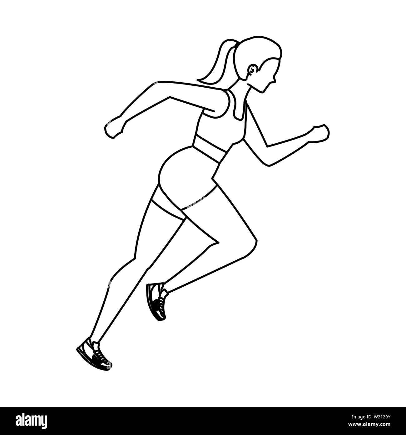 young athletic woman running character Stock Vector Image & Art - Alamy