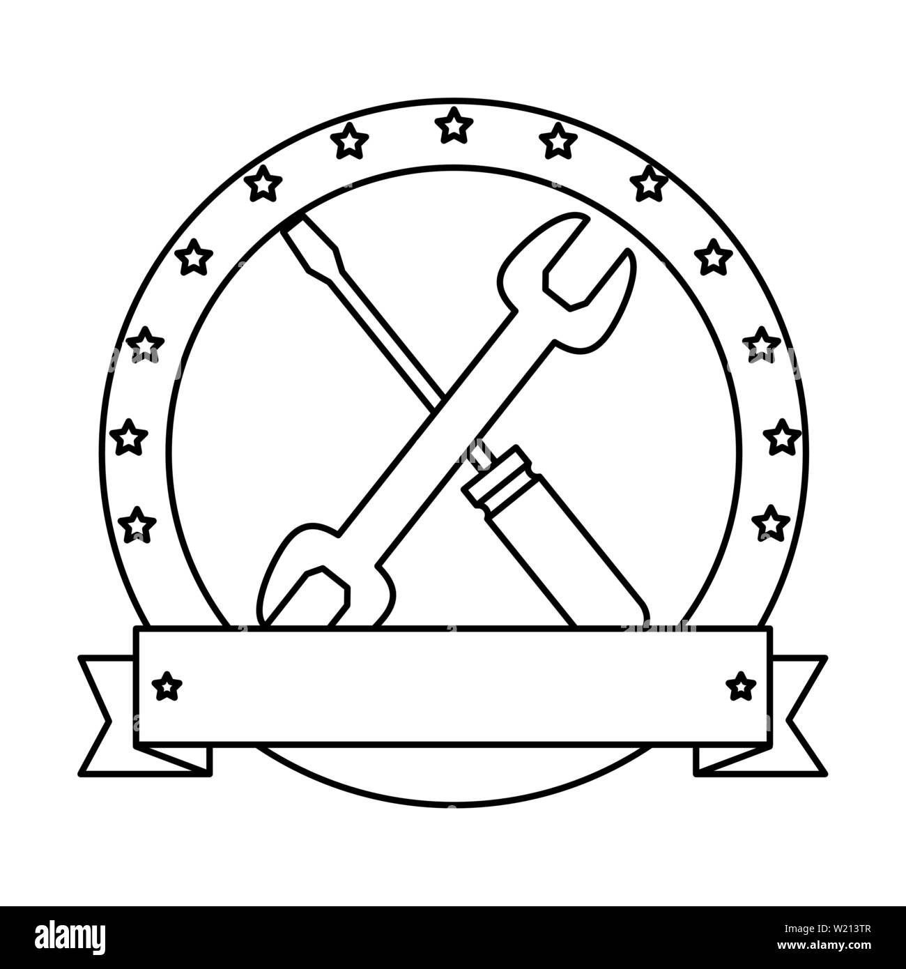 wrench and screwdriver tools crossed Stock Vector Image & Art - Alamy