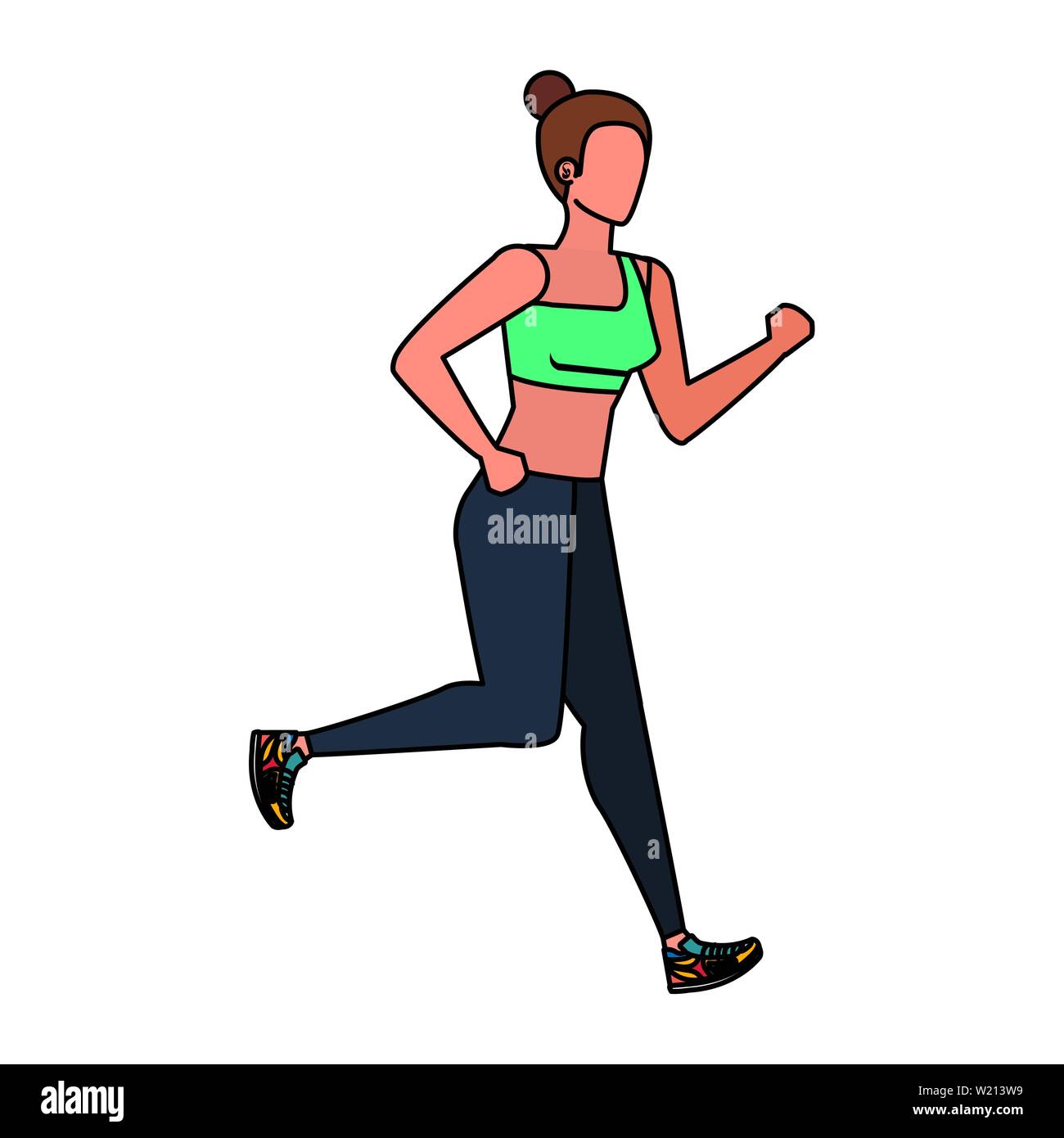 young athletic woman running character Stock Vector Image & Art - Alamy
