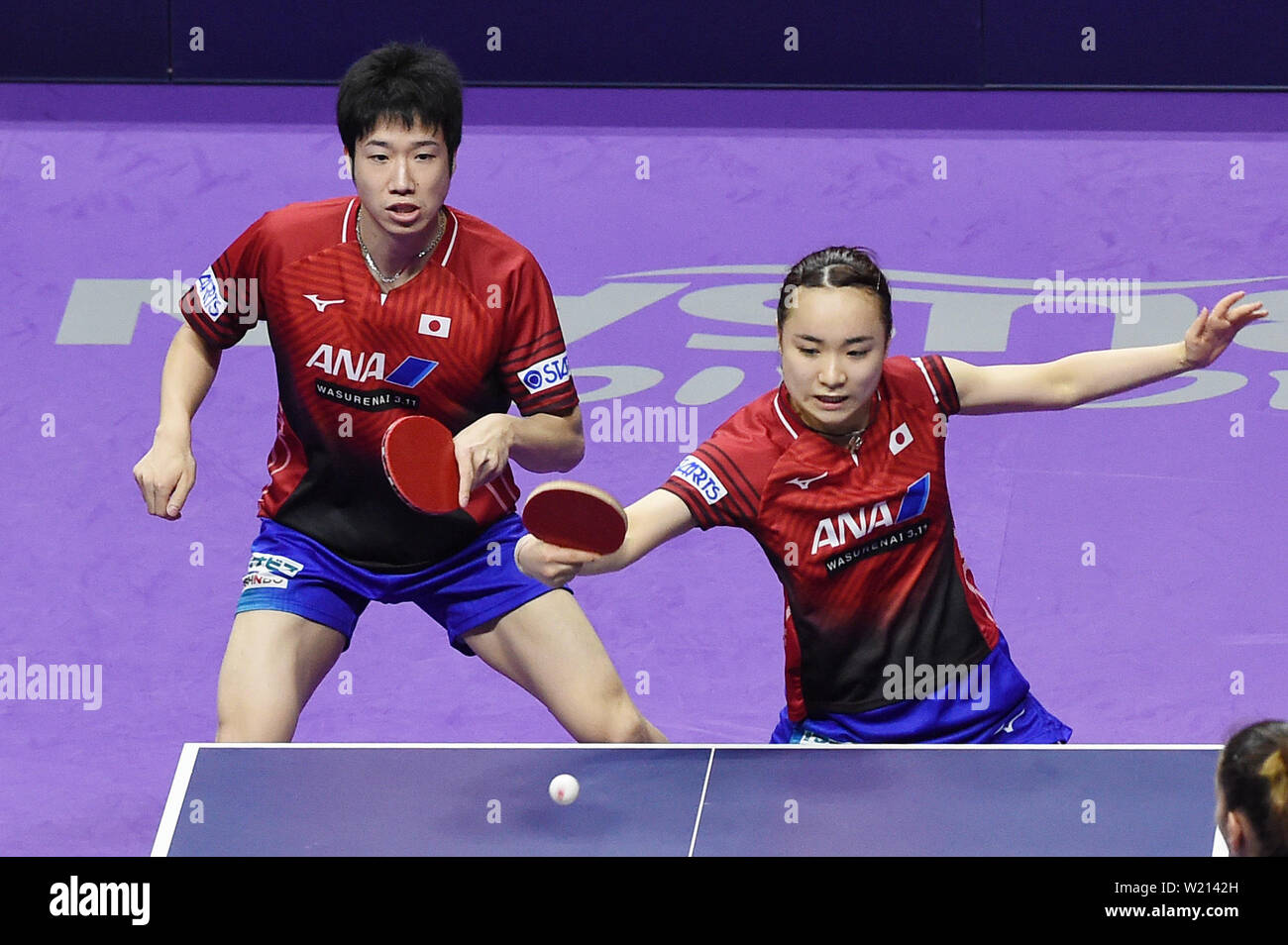Busan, South Korea. 5th July, 2019. Jun Mizutani (JPN), Mima Ito (JPN) Table Tennis : The 2019 ...