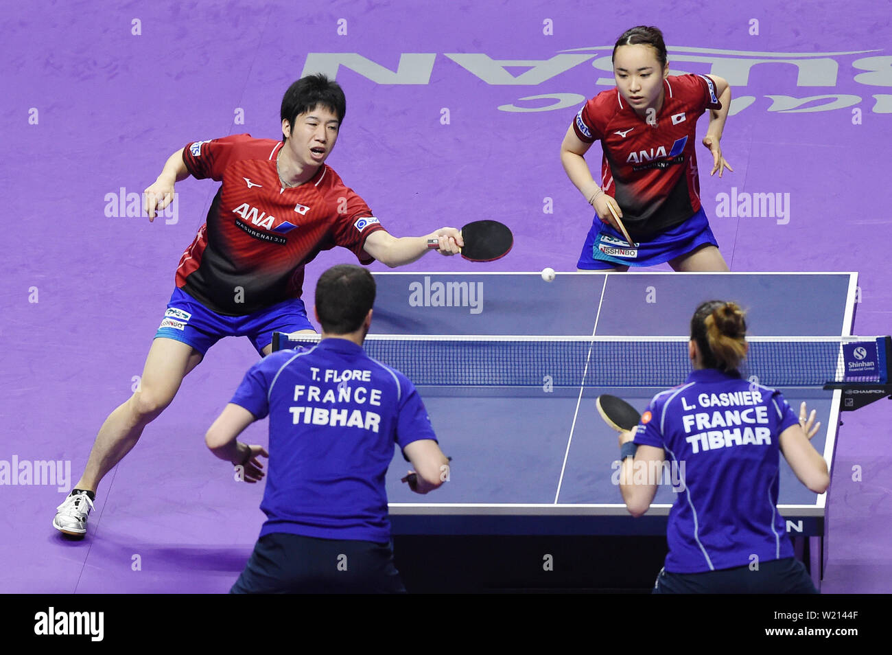 Busan, South Korea. 5th July, 2019. Jun Mizutani (JPN), Mima Ito (JPN) Table Tennis : The 2019 ...
