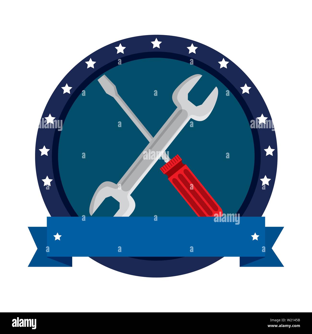 wrench and screwdriver tools crossed Stock Vector Image & Art - Alamy