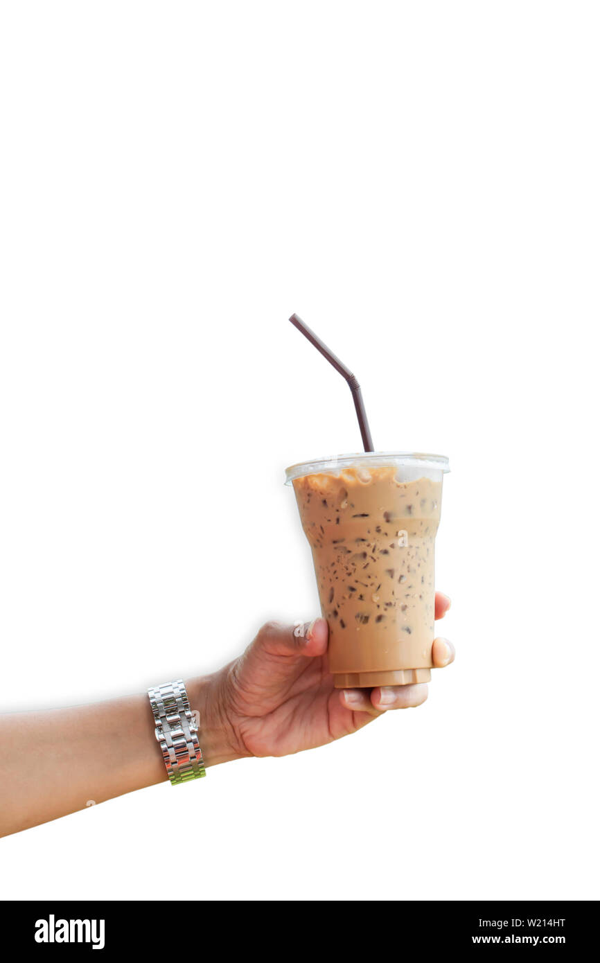 Iced coffee drink hand Cut Out Stock Images & Pictures - Alamy