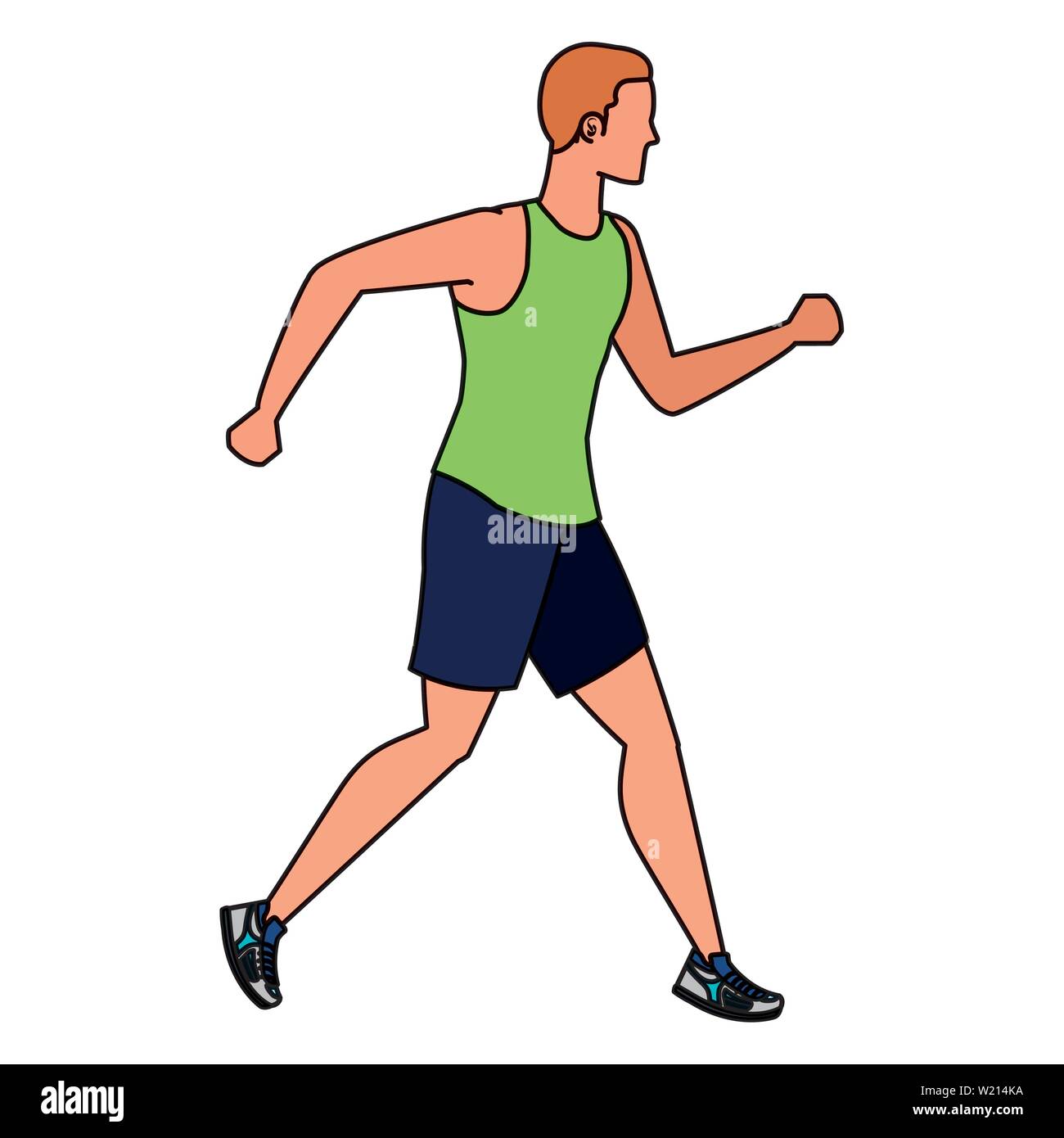 young athletic man running character Stock Vector Image & Art - Alamy