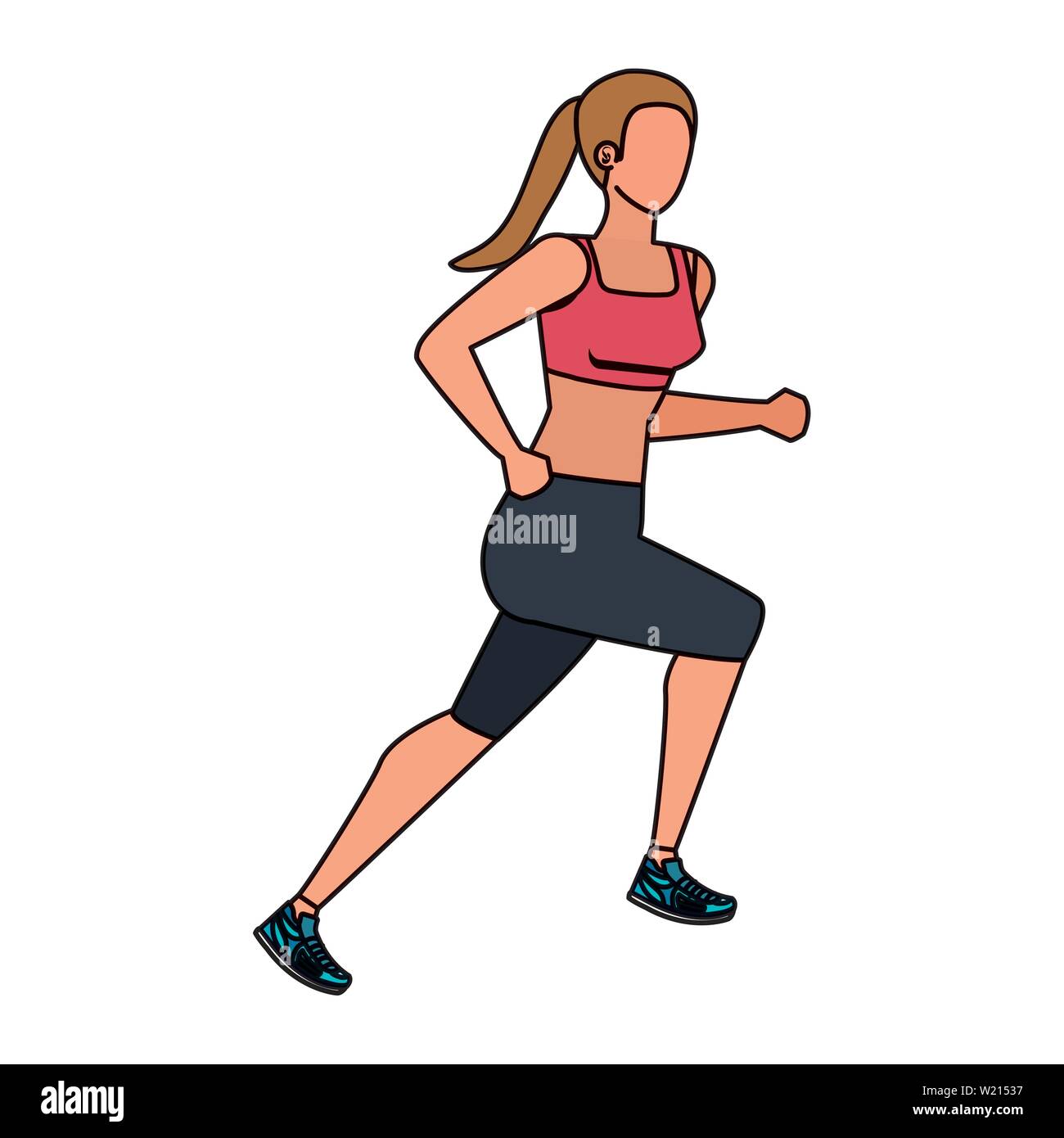 young athletic woman running character Stock Vector Image & Art - Alamy
