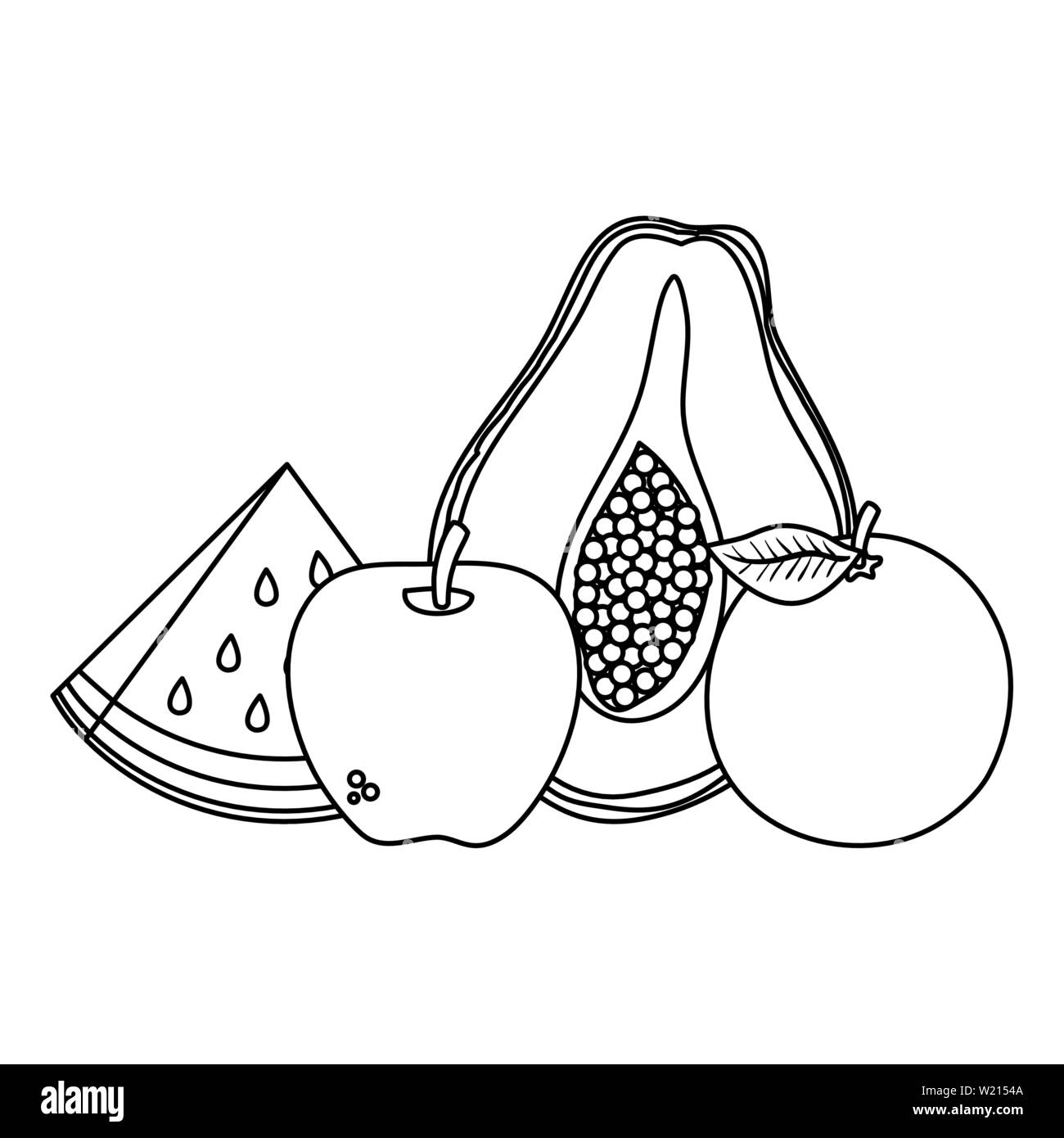 group of fresh fruits healthy food Stock Vector Image & Art - Alamy