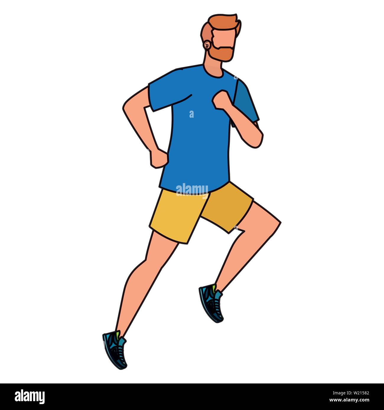 young athletic man running character Stock Vector Image & Art - Alamy