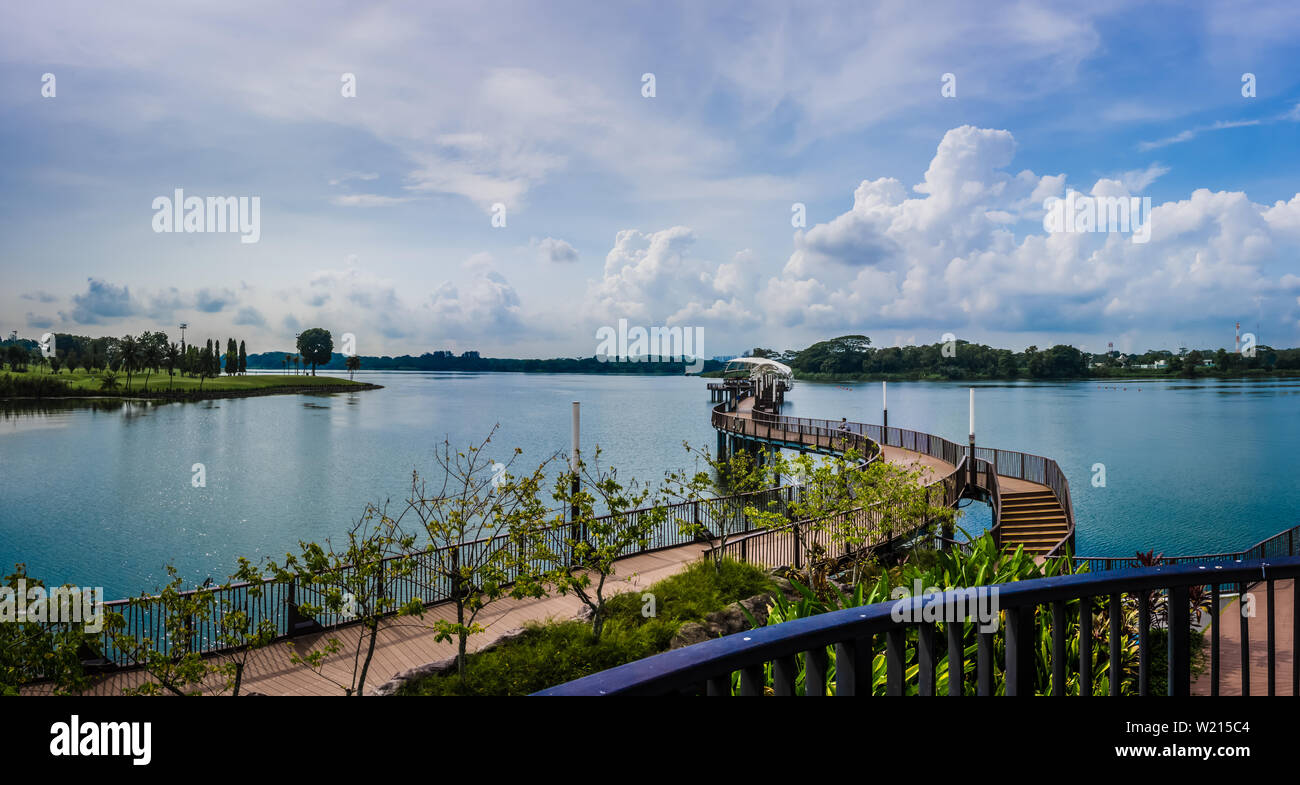 Singapore - Oct 7, 2018: Lower Seletar Reservoir is a reservoir located ...