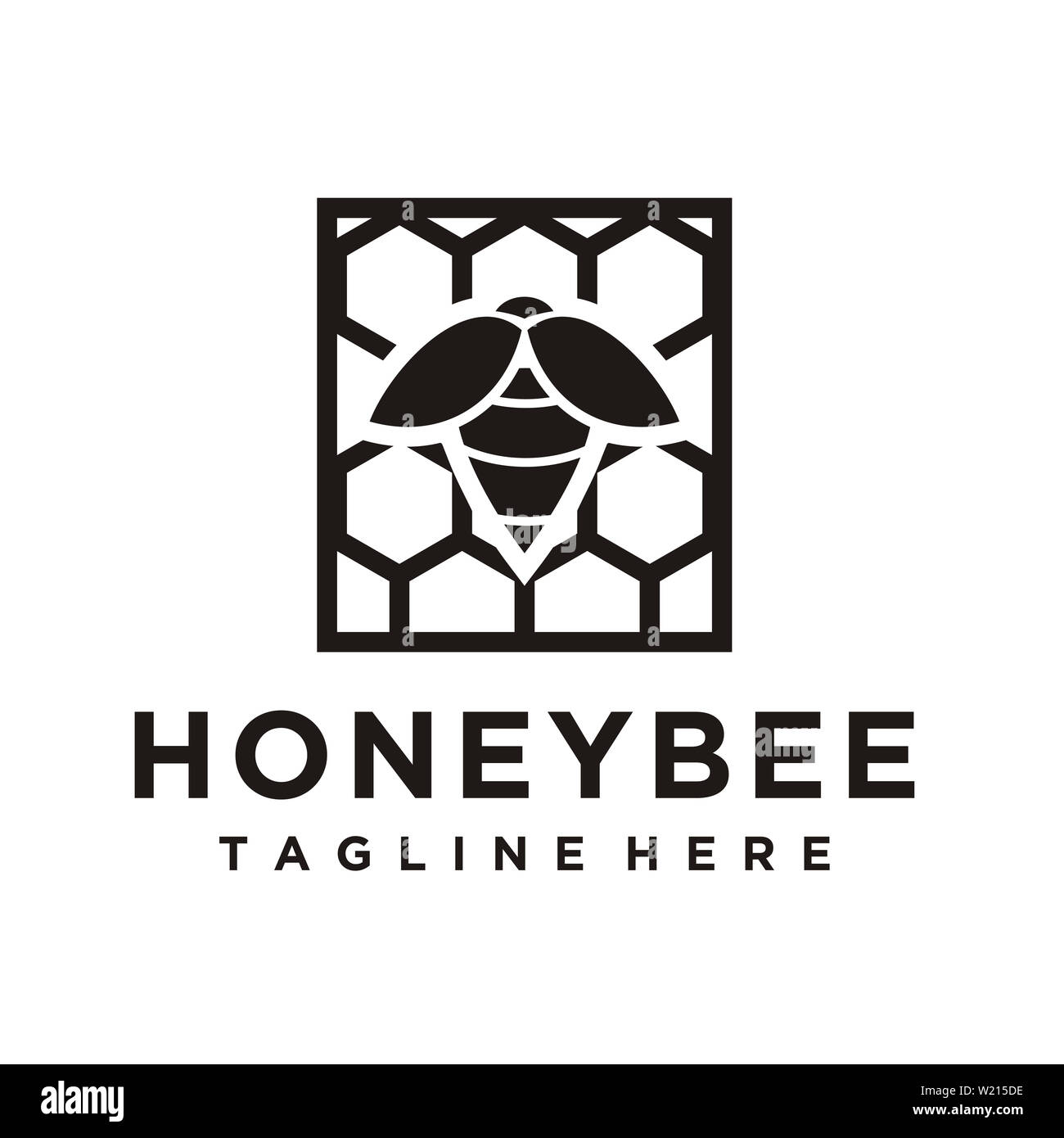 Bee logo design with badge style simple and minimalist Stock Photo - Alamy