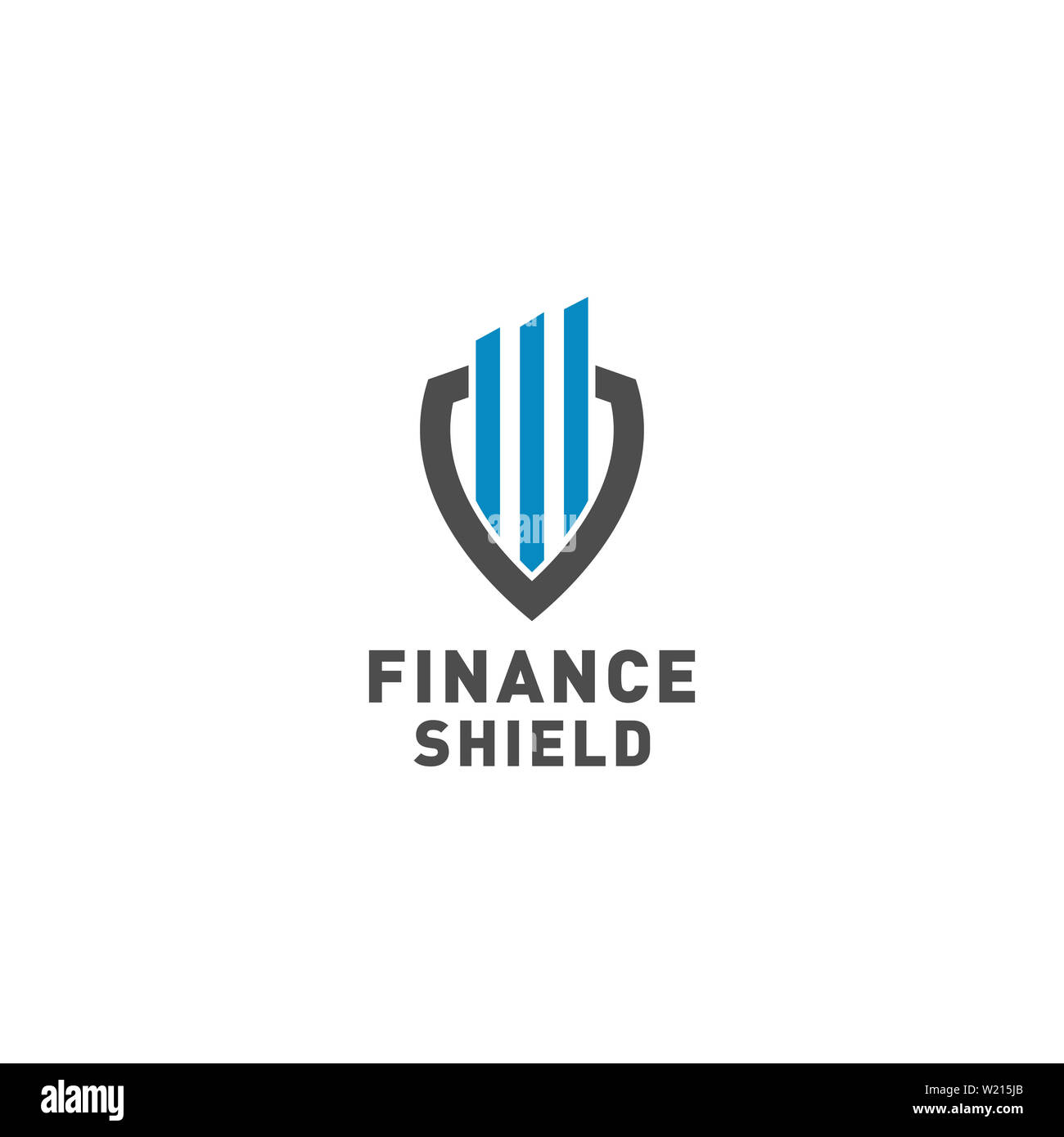 Finance shield logo design with blue color Stock Photo - Alamy