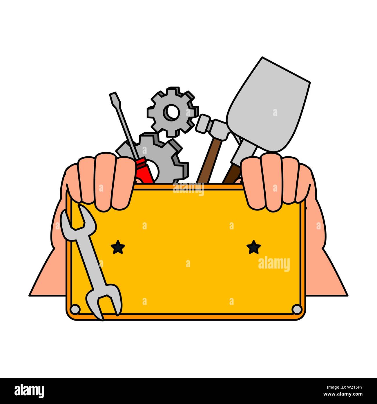 Hands gear machine Cut Out Stock Images & Pictures - Alamy