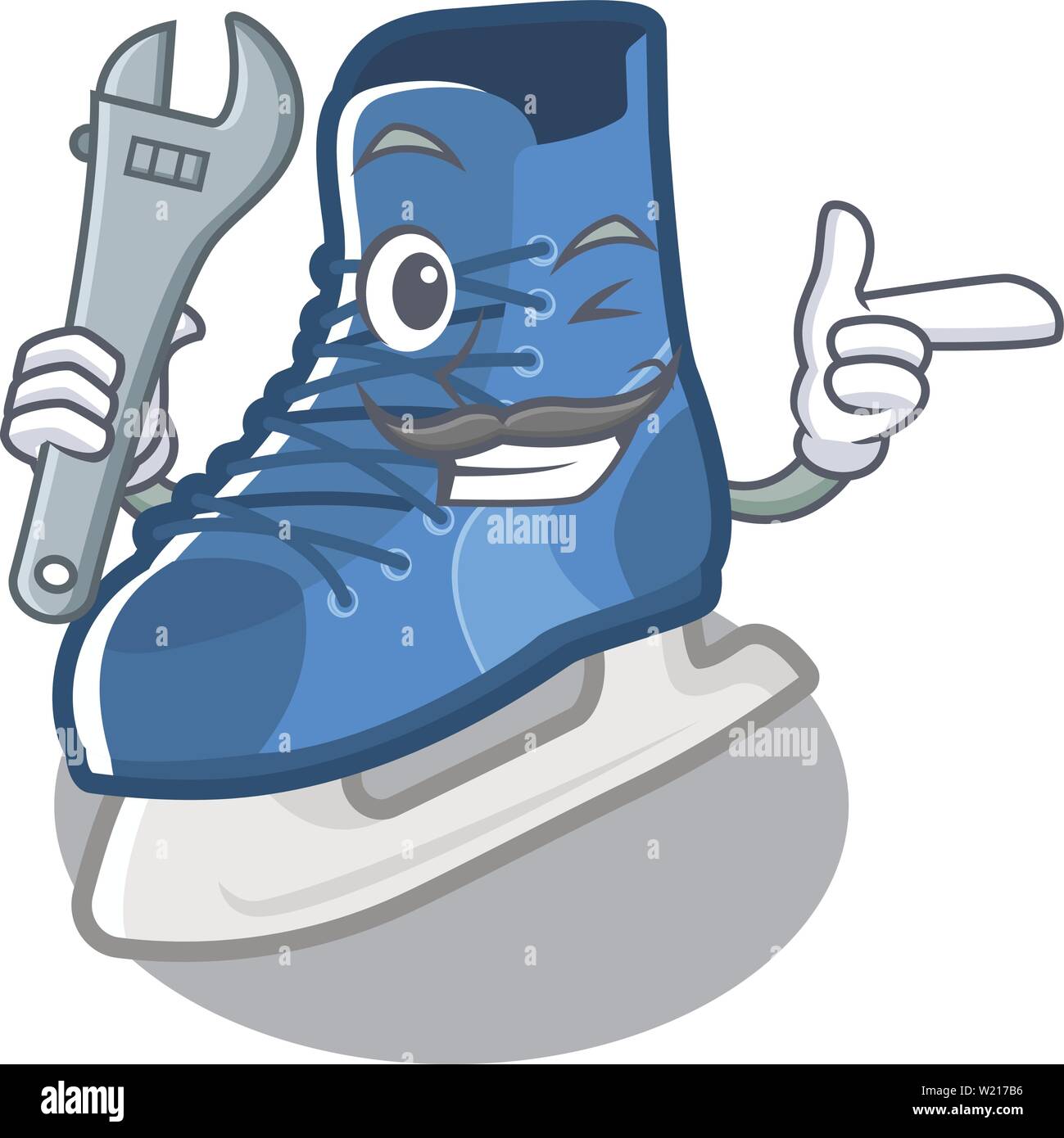 Mechanic ice skate on a cartoon chair Stock Vector Image & Art - Alamy