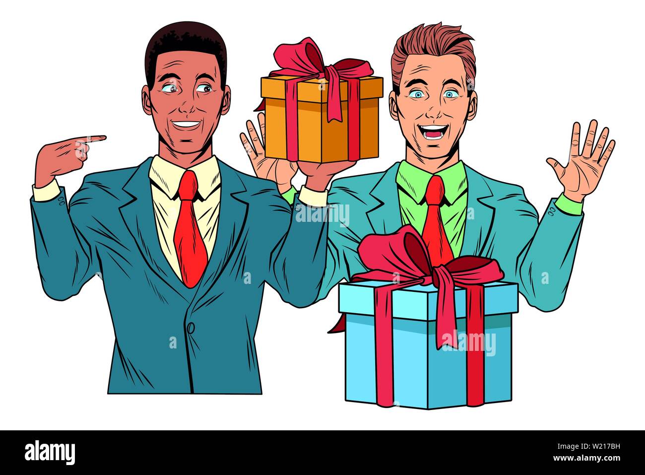 Mature man gift box Stock Vector Images - Alamy