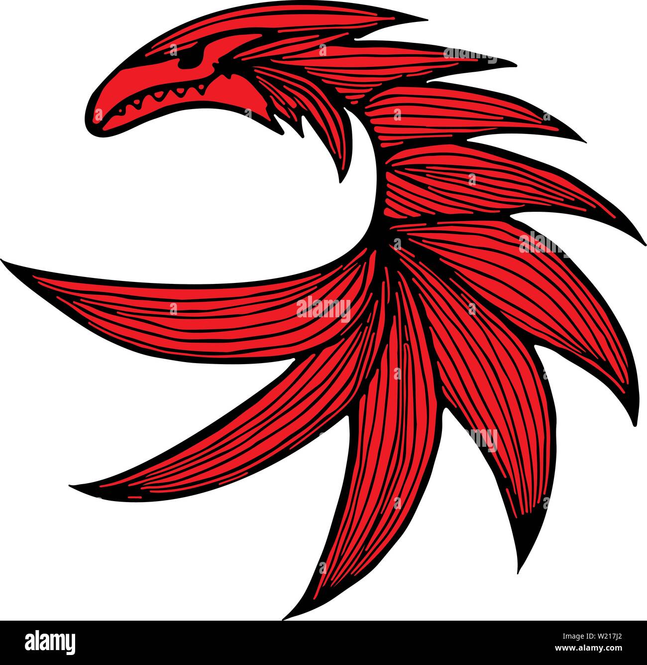 Red Dragon Outline