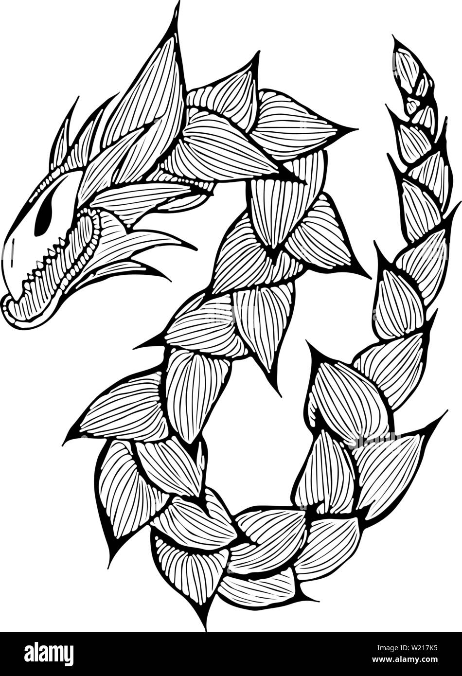 Mythical beast vector vectors Black and White Stock Photos & Images - Alamy