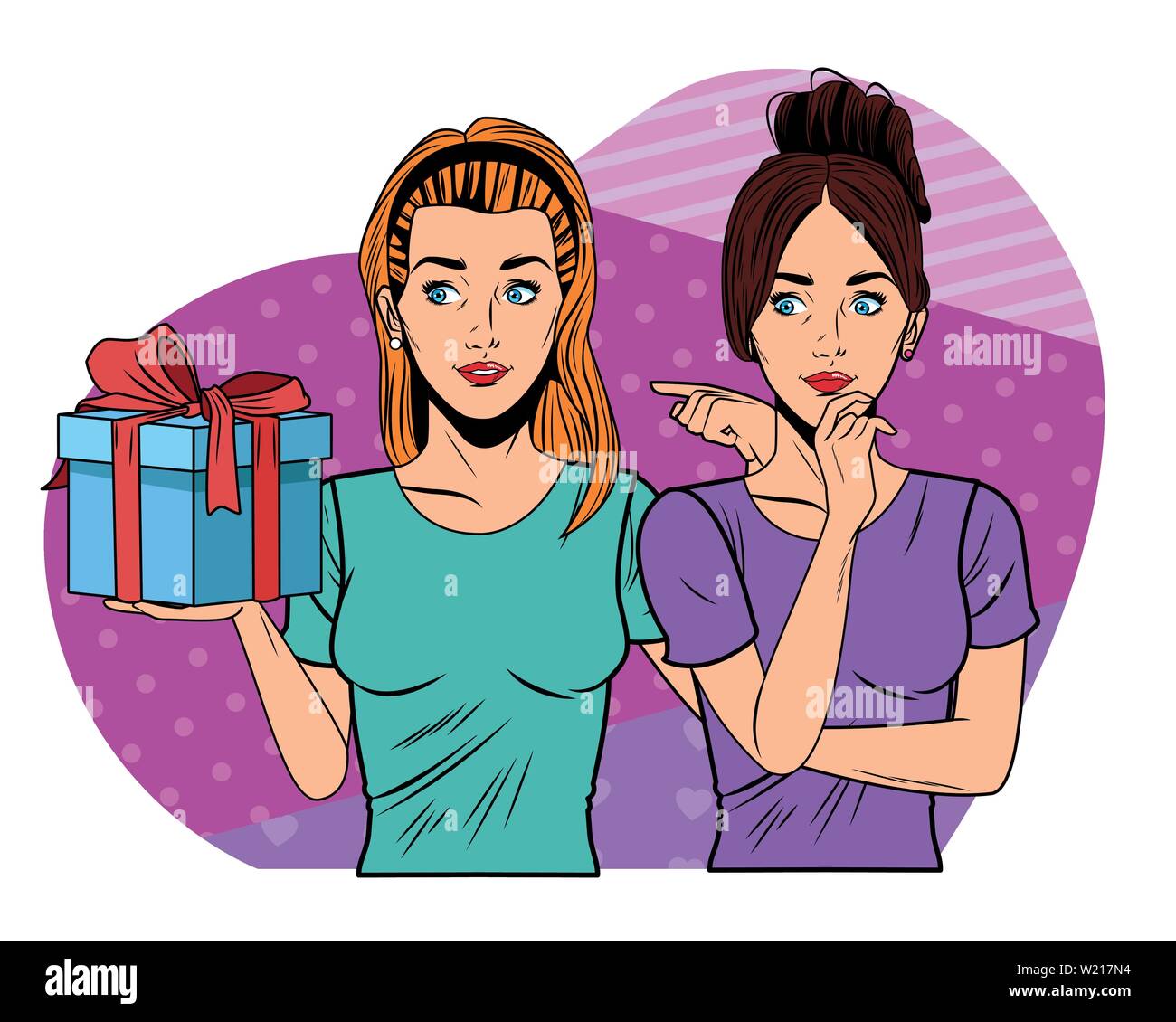 young women with a gift box pop art Stock Vector Image & Art - Alamy