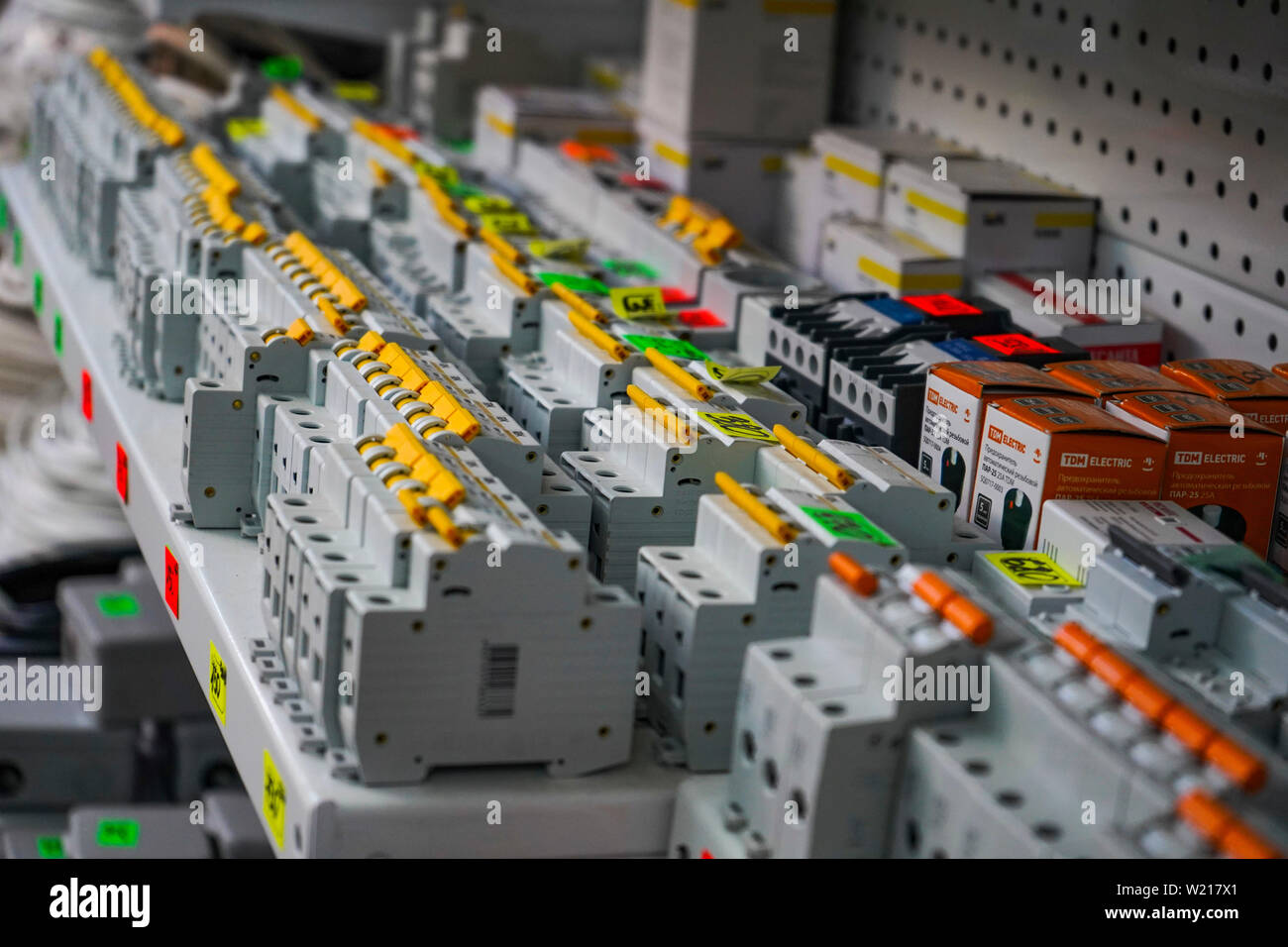 Chelyabinsk Region, Russia - June 2019. Electrical goods store. Sale of ...