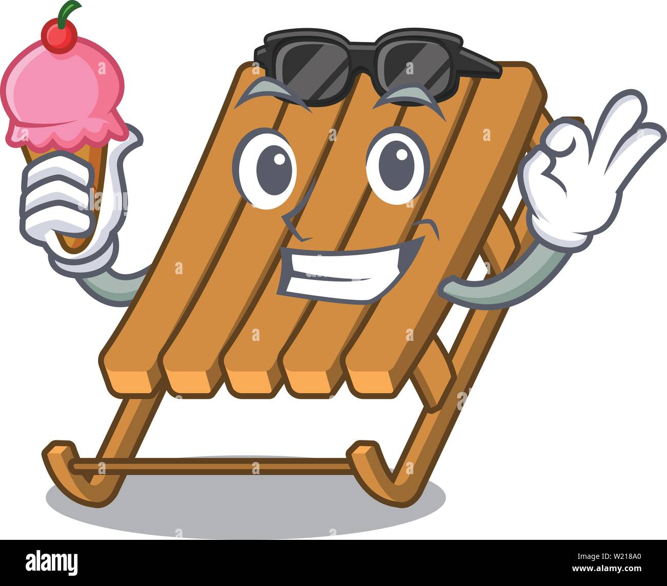 With ice cream ice sled on a the cartoon Stock Vector Image & Art - Alamy