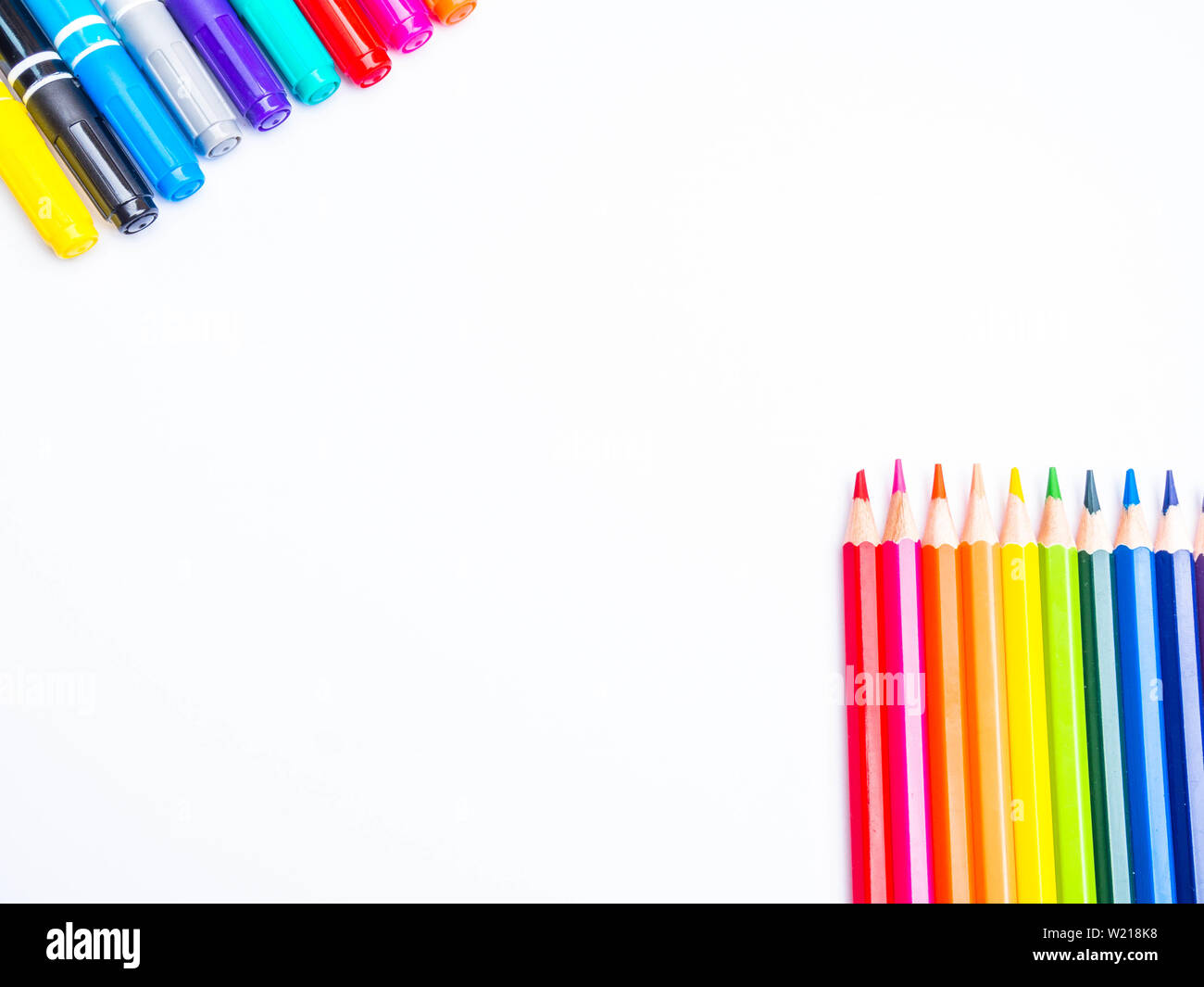 Back to school background with accessories for the schoolroom - pencils ...