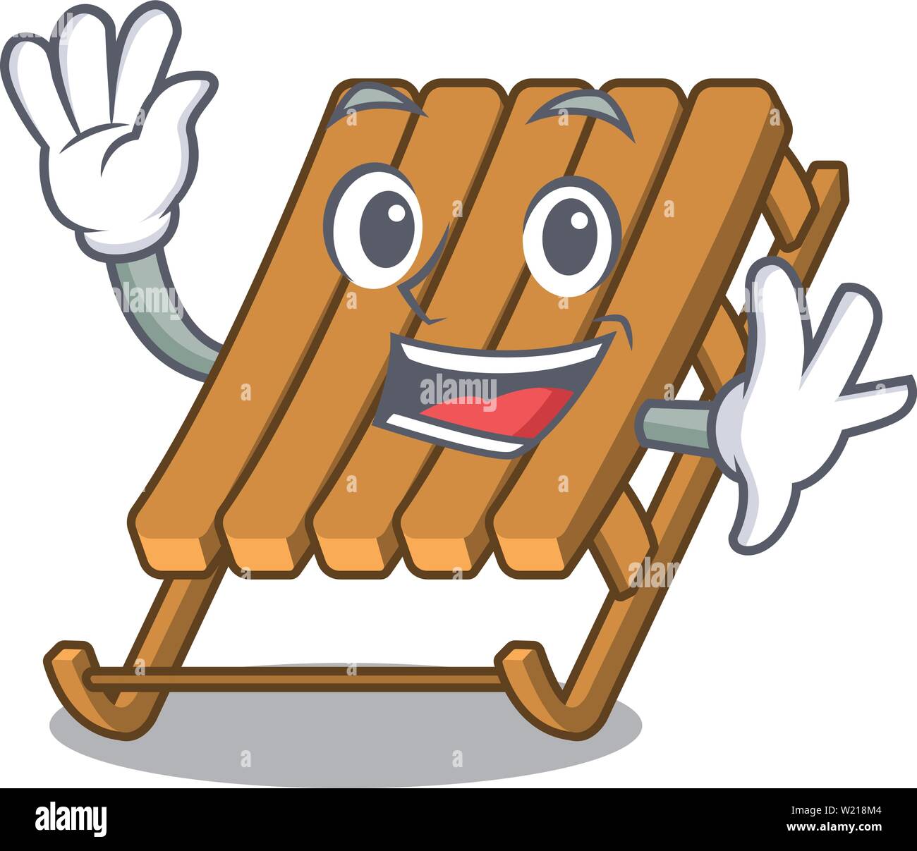 Waving ice sled on a the cartoon Stock Vector Image & Art - Alamy