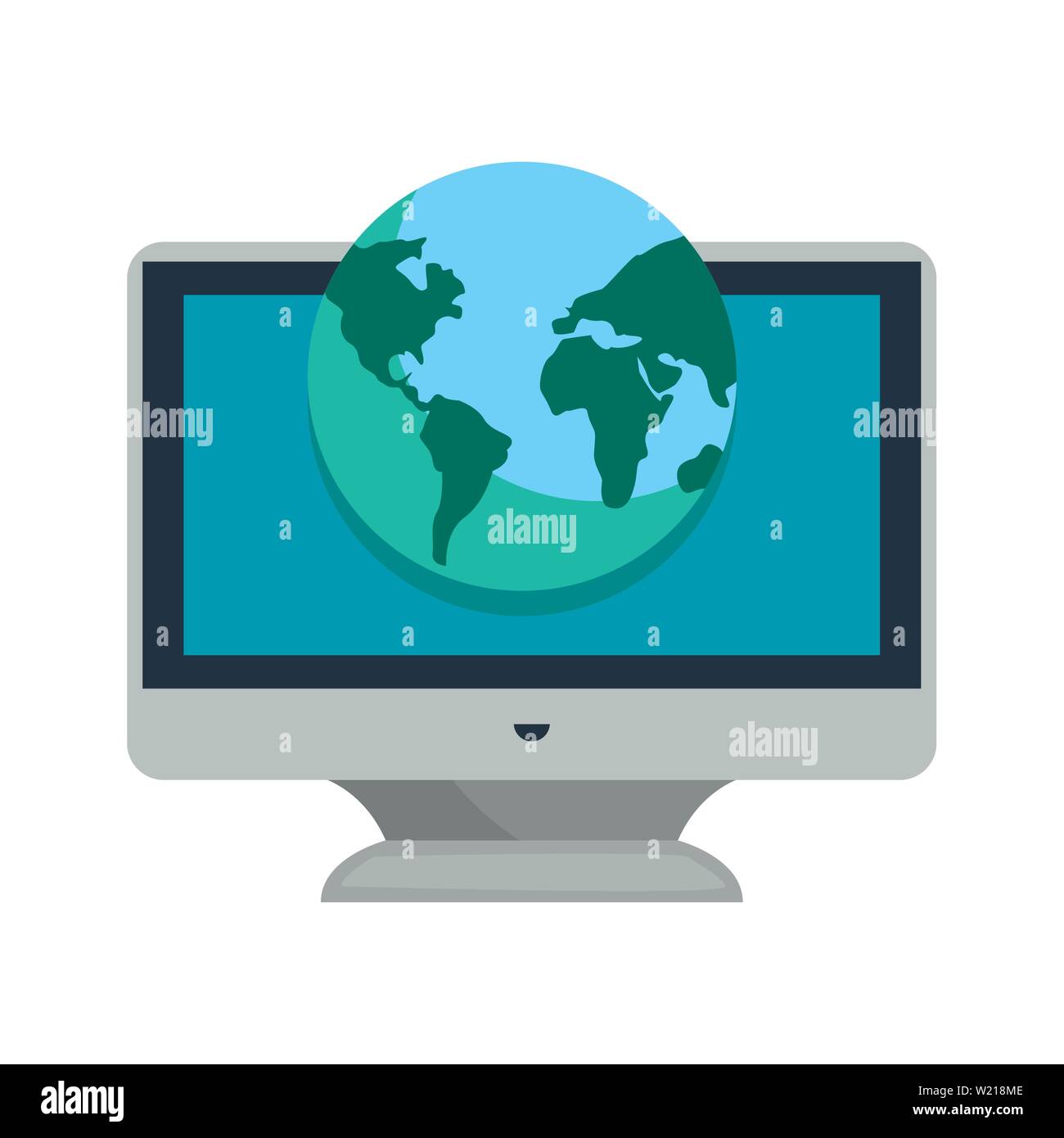 computer world back to school flat design vector illustration Stock ...