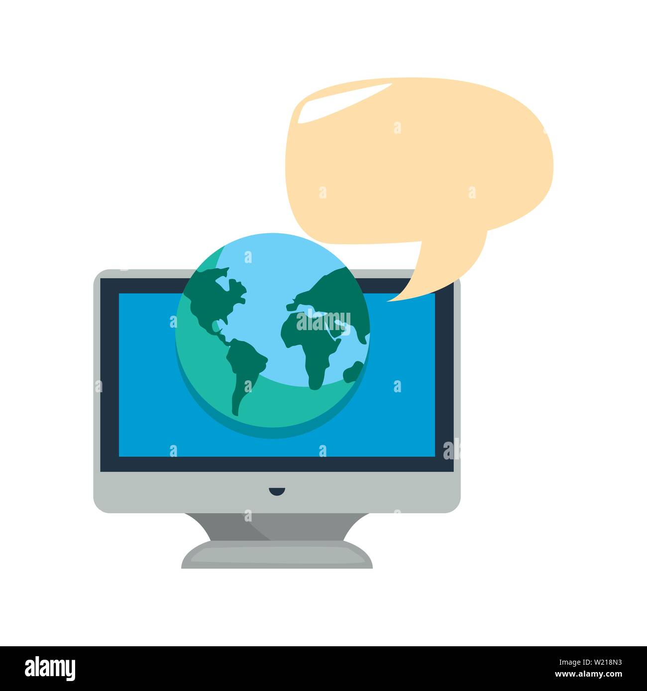 computer world talk bubble back to school flat design vector ...