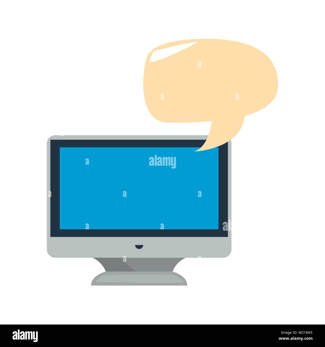 computer talk bubble back to school flat design vector illustration ...