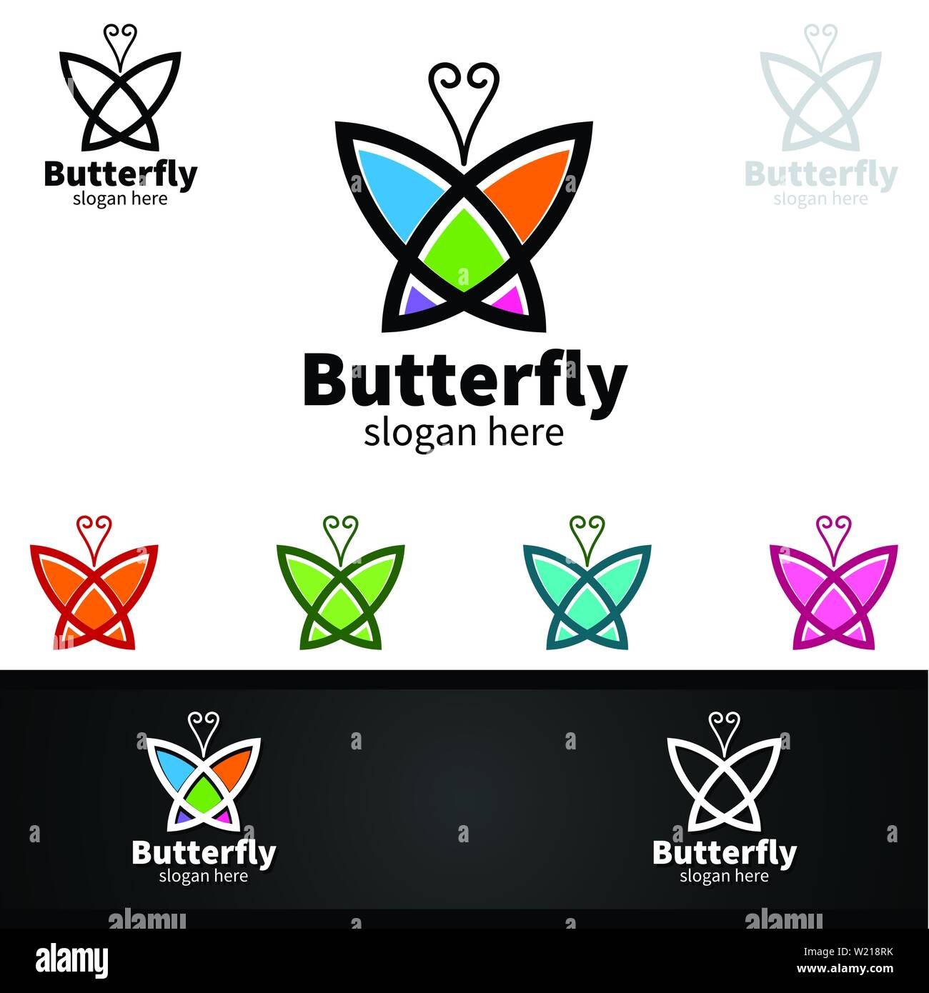 Butterfly Colors Logo Stock Vector Image & Art - Alamy