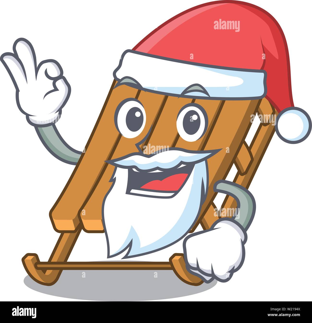 Santa ice sled isolated with the character Stock Vector Image & Art - Alamy