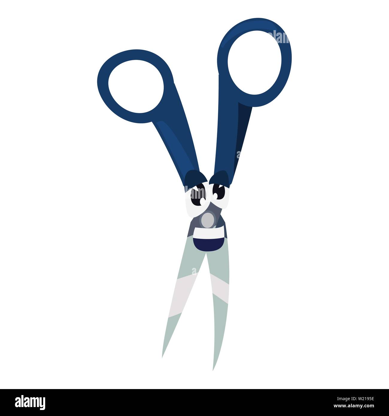 scissors cartoon back to school flat design vector illustration Stock ...