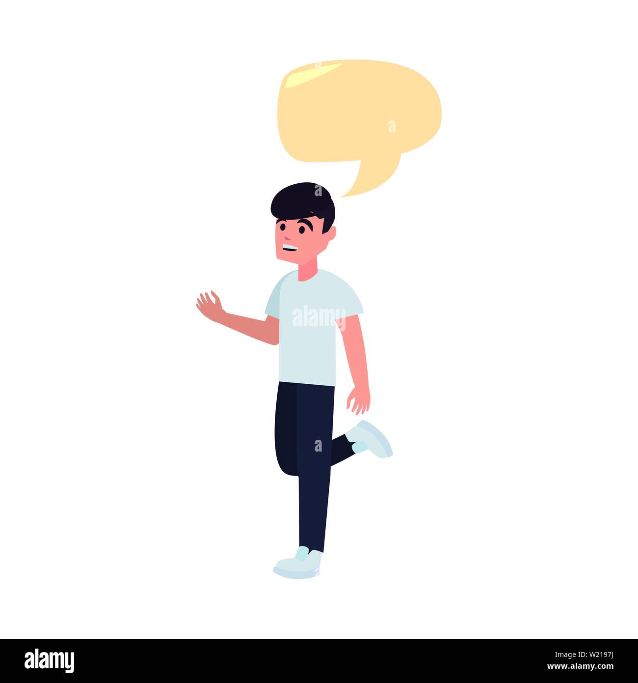 boy talk bubble back to school flat design vector illustration Stock ...