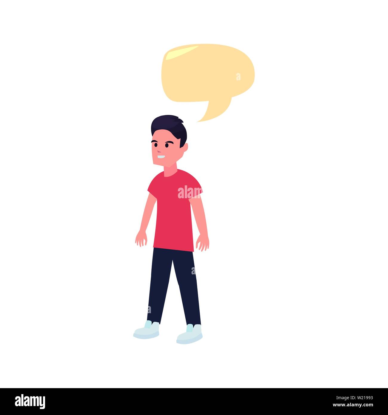 boy talk bubble back to school flat design vector illustration Stock ...