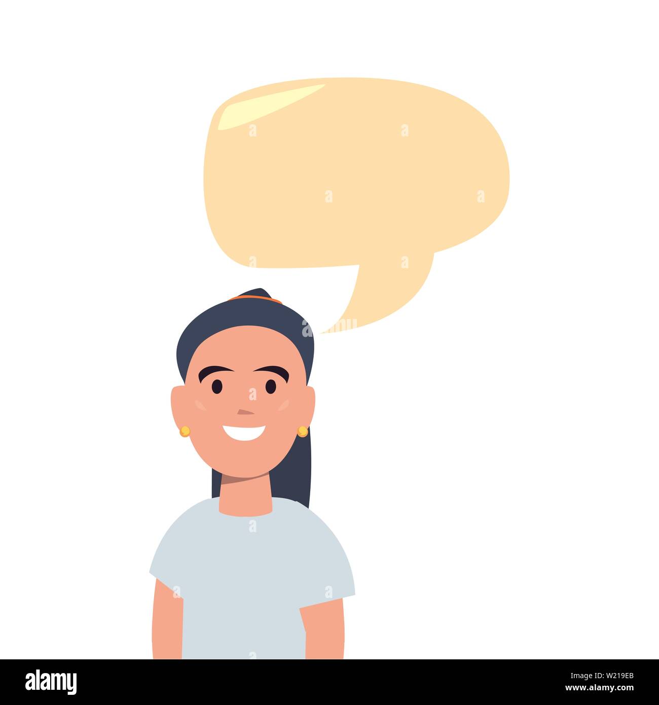 happy girl talk bubble back to school flat design vector illustration ...