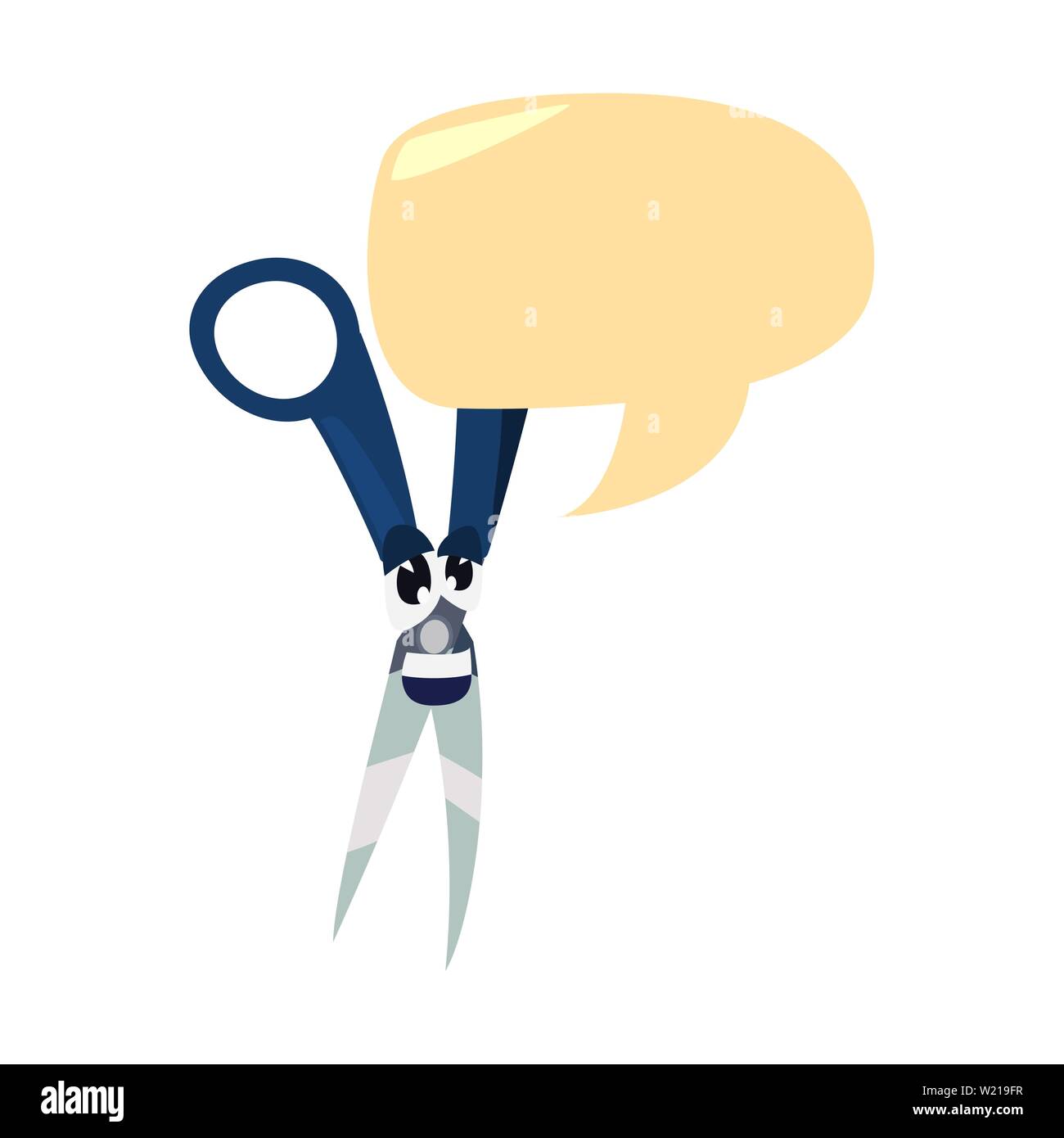 scissors cartoon back to school talk bubble vector illustration Stock ...
