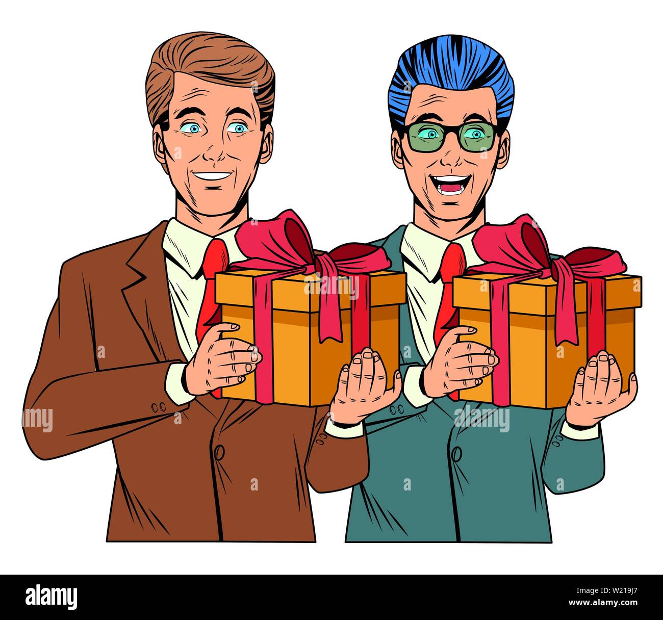 men avatar with gift box Stock Vector Image & Art - Alamy