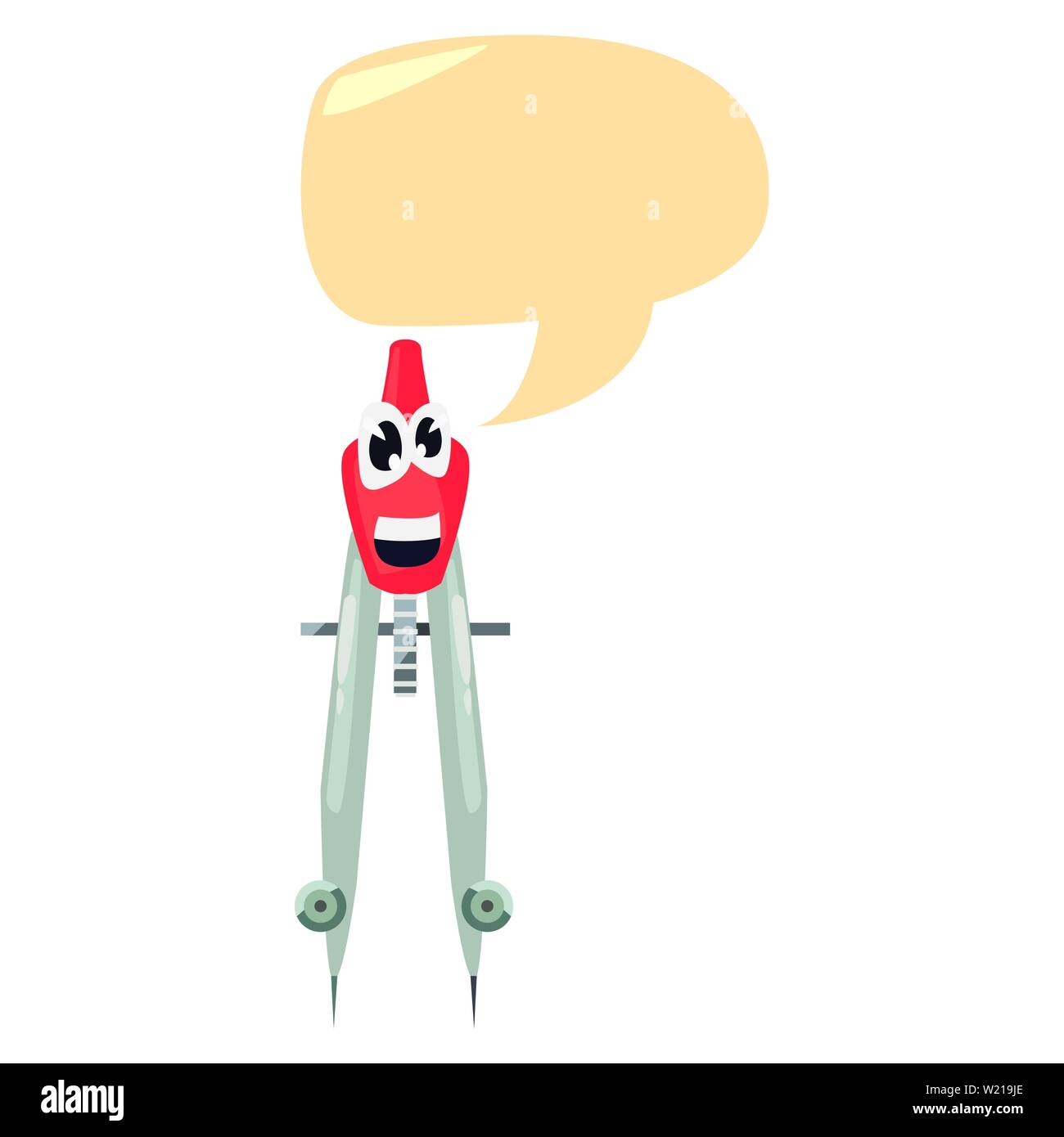 compass cartoon back to school talk bubble vector illustration Stock ...