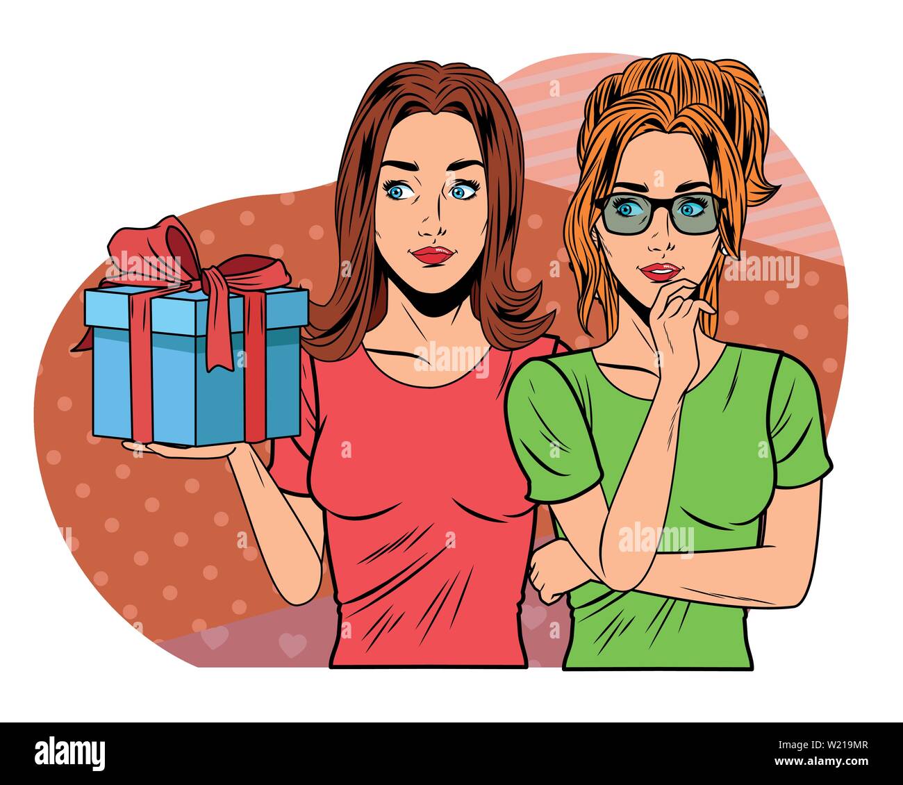 young women with a gift box pop art Stock Vector Image & Art - Alamy