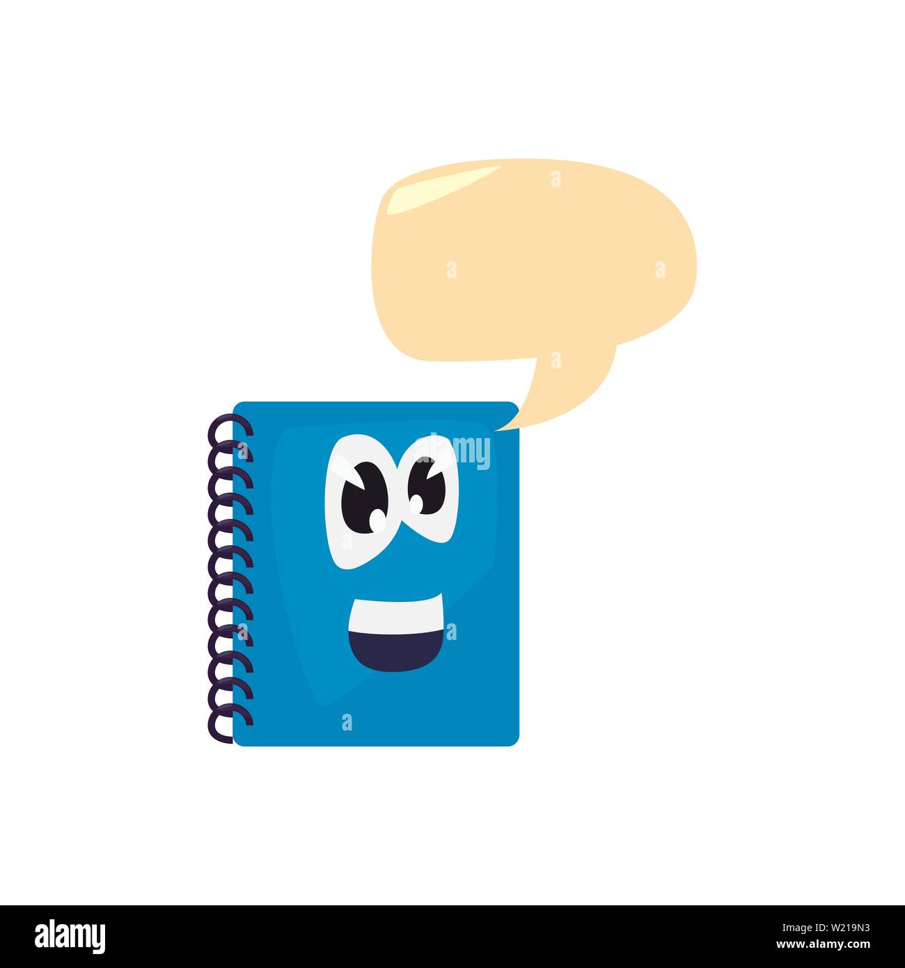 notebook cartoon back to school talk bubble vector illustration Stock ...