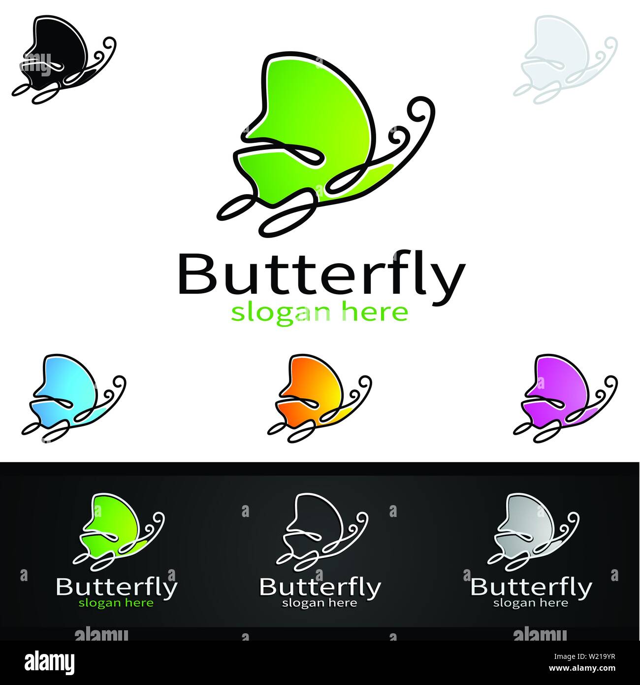 Butterfly Colors Logo Stock Vector Image & Art - Alamy