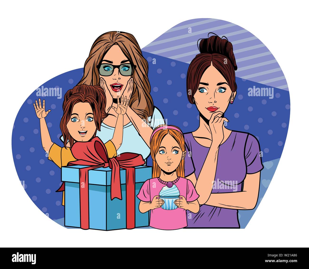 Portrait birthday girl holding Stock Vector Images - Alamy