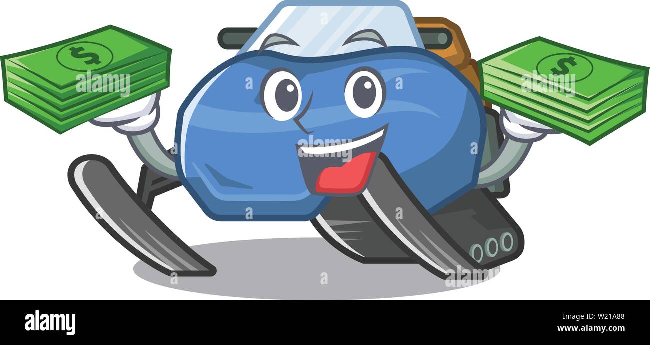 With money bag snowmobile isolated in the a cartoon Stock Vector Image ...