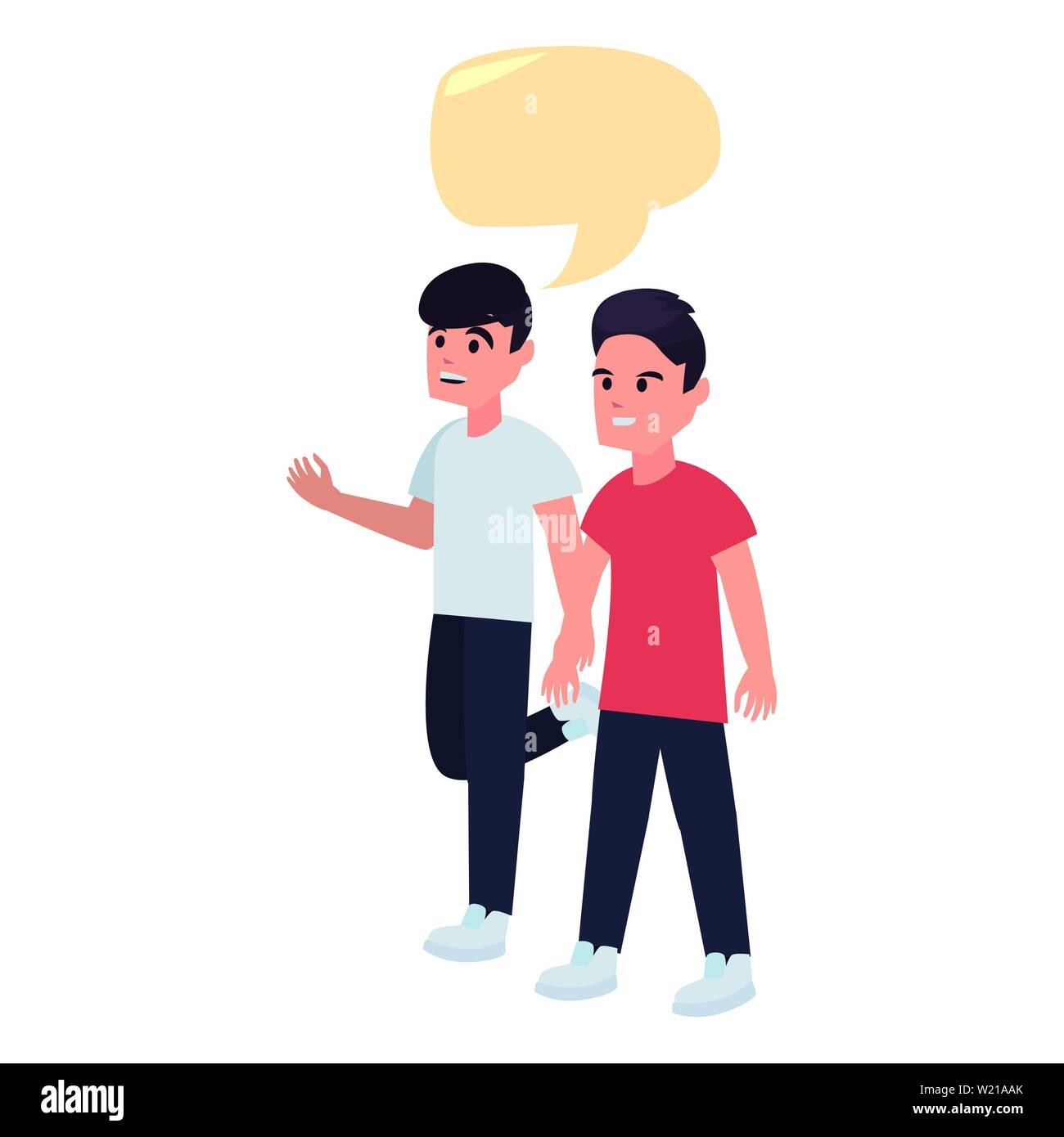 happy boys talk bubble back to school flat design vector illustration ...