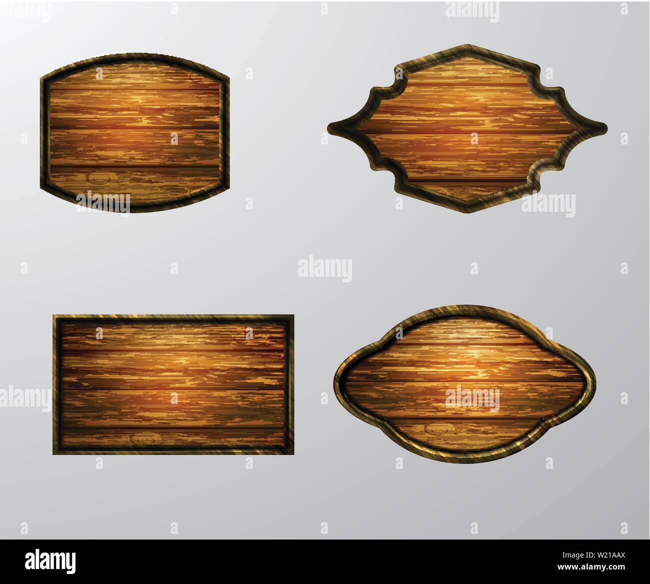 Vector realistic illustration of wooden signboard Stock Vector Image ...