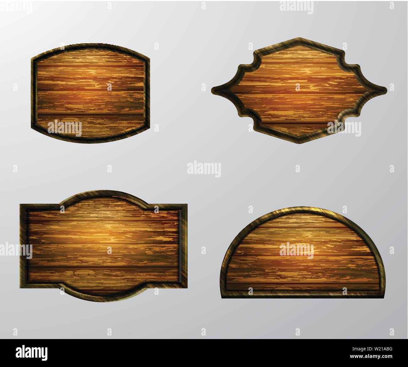 Vector realistic illustration of wooden signboard Stock Vector Image ...