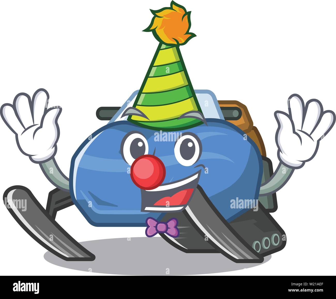 Clown snowmobile near the snow mascot statue Stock Vector Image & Art ...