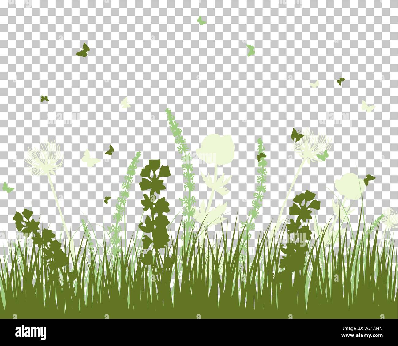 Summer meadow background. EPS 10 vector illustration with transparency ...