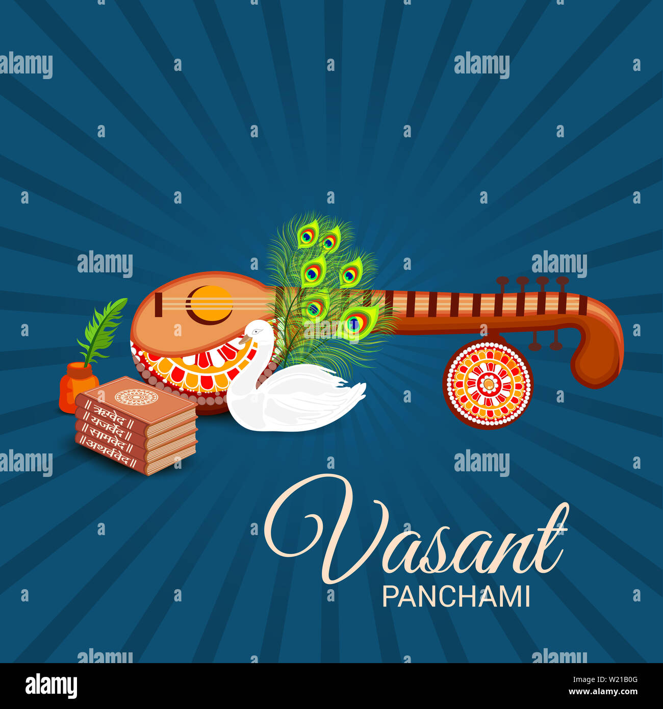 Happy Vasant Panchami Celebration Background Stock Photo - Alamy